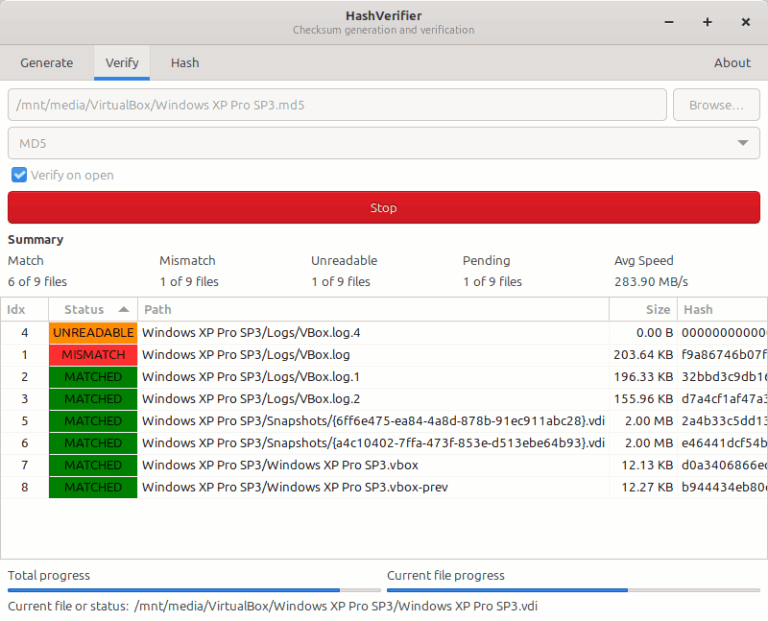 HashVerifier - checksum generation and verification utility - LinuxLinks