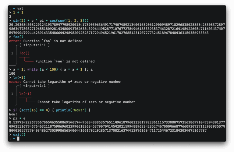 val - arbitrary precision calculator language - LinuxLinks